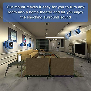 Wall Mount and Ceiling Mount for Logitech Z906 5.1 Surround Sound Speaker System Tilt and Swivel Adjustable Mounting Bracket for Logitech Z906 Satellite Speakers Wall Mount, Single