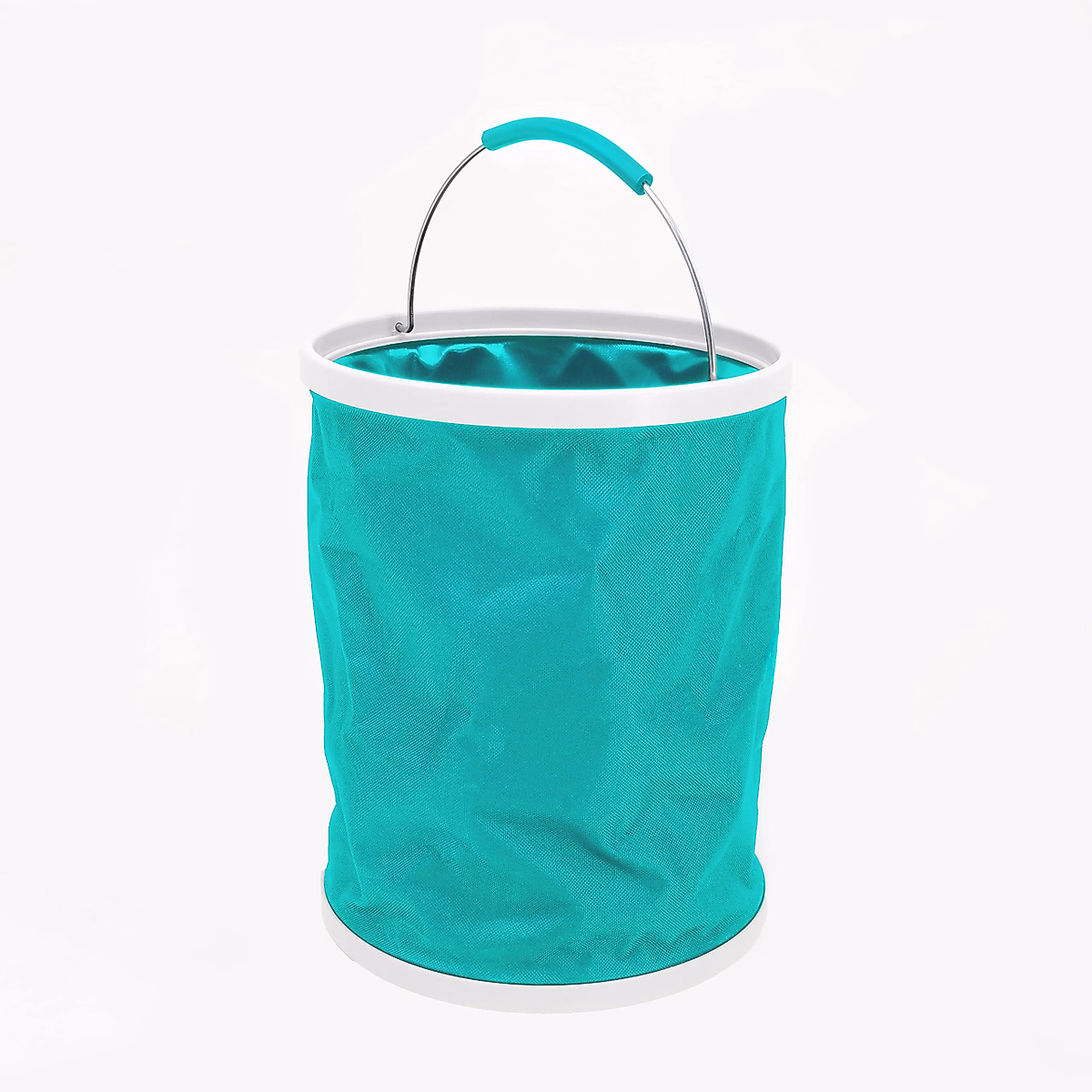 Aqua Joe Set of 3, 3.4 Gallon Folding Buckets, Turquoise