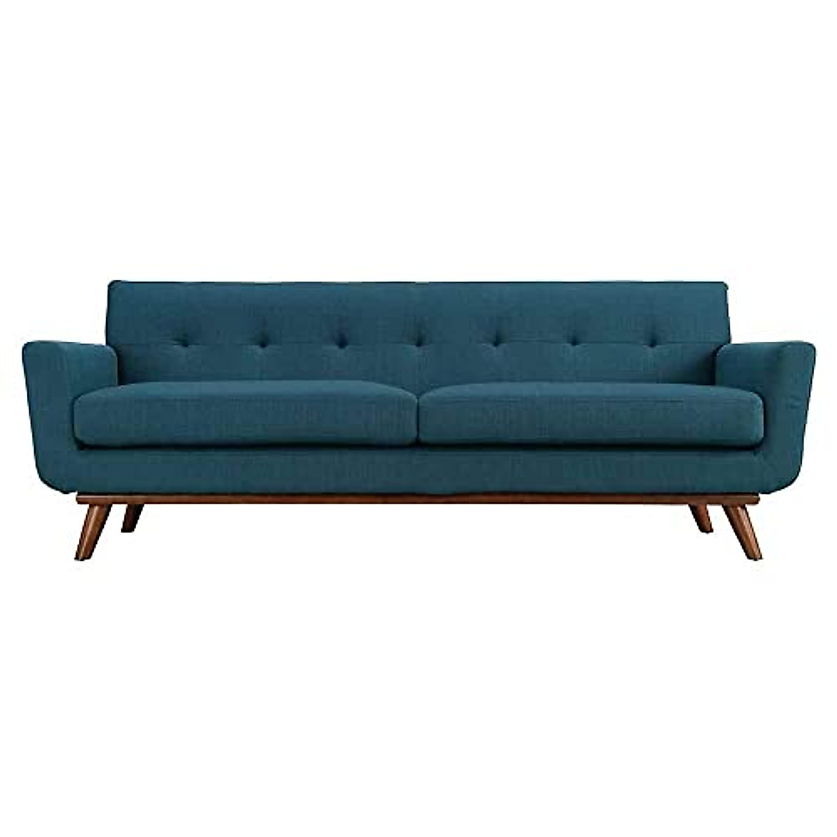 Modway Engage Mid-Century Modern Upholstered Fabric Sofa in Azure