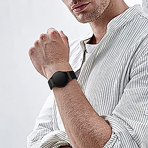 DaQin Compatible with Galaxy Watch 6 Band/Galaxy Watch 5 4 Band 40mm 44mm, 20mm Sport Nylon Band for Samsung Galaxy Watch 6 4 Classic/Galaxy Watch 5 Pro Band/Galaxy Watch Active 2 Band Women Men,Black