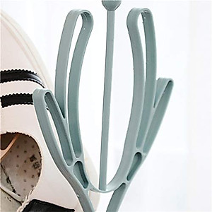 Holibanna 2Pcs Shoes Drying Hanger Plastic Cloth Hanging Dryer Rack Hook for Shoes Home Using (Sky-Blue)