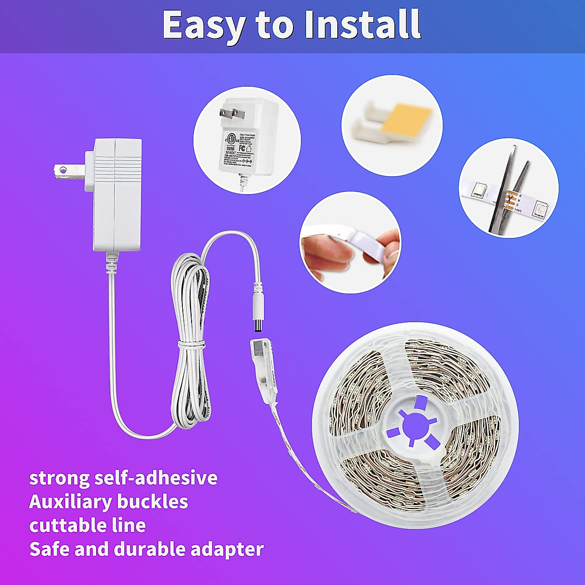 BASON LIGHTING Under Cabinet Lights with 44 Keys Remote and Power Supply, Under Bed Lights 32.8ft High Bright 300 LEDs Light Strips Kit for Kitchen,Bar,Computer Desk, Wall Lights.