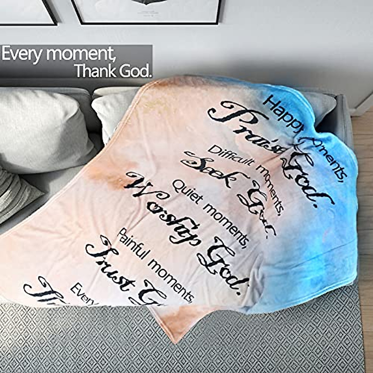 Tapesb Christian Scripture Blanket Spiritual Gifts for Women Religious Throw Blanket with Bible Verse Inspirational Healing Thoughts Gifts for Women Men Pastor Appreciation Christmas Blanket Gifts