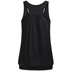 WUAI-Women Racerback Tank Tops Workout Gym Exercise Athletic Yoga Tops Fitness Loose Sleeveless Shirts Vests Black