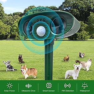Solar Ultrasonic Animal Repellent, Cat Dog Repellent,Outdoor Animal Repeller with Motion Sensor,Sound,Cat Repellent Outdoor Repellent Waterproof Dog Repellent for Yard Garden