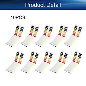 Bettomshin 10 Packs of 800 Strips PH 1-14 Test Paper Litmus Strips Tester Indicator Paper 80Pcs Per Pack for Garden and Soil Testing