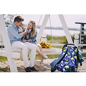 Peekaboo Opening Carseat Cover, Dinosaur, Open Nursing Cover Carseat Canopy, Nursing Cover Up with Peekaboo Opening for Baby Infant Toddler Boy Girl