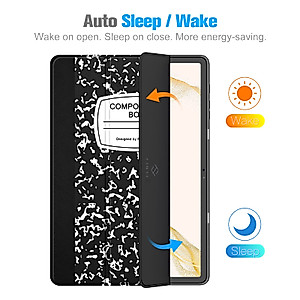 Fintie Slim Case for Samsung Galaxy Tab S8 Plus 2022/S7 FE 2021/S7 Plus 2020 12.4 Inch with S Pen Holder, Soft TPU Smart Stand Back Cover Auto Wake/Sleep, Composition