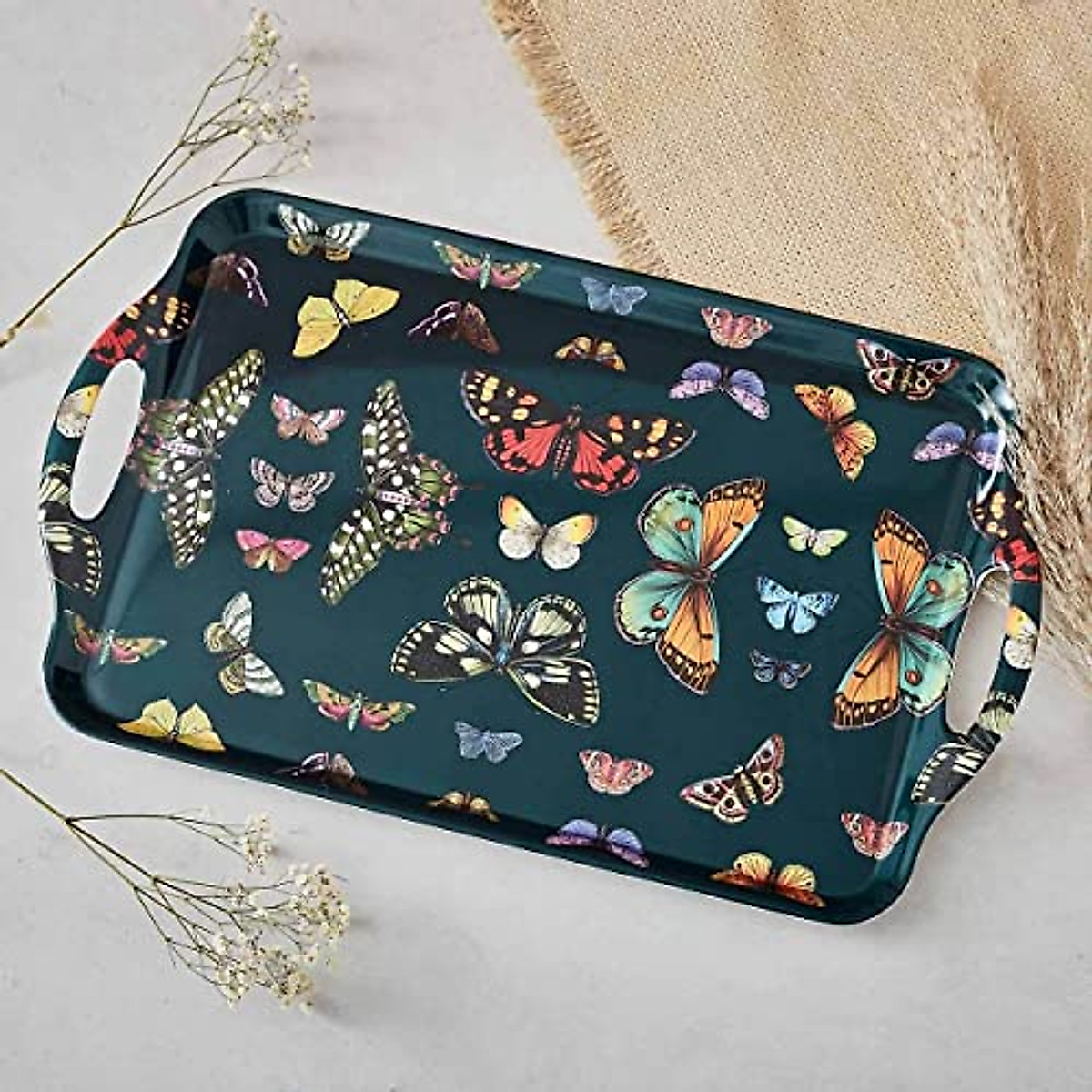 Royal Worcester Pimpernel Botanic Garden Harmony Large Handled Tray