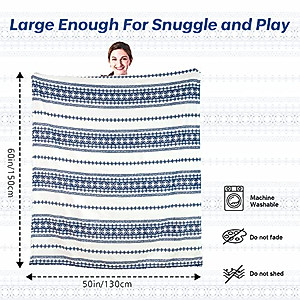 Boho Blanket Tribal Blanket Fluffy Blankets Cozy Blanket Bohemian Room Decor Throw Blankets for Couches and Sofas (50 * 60inch, Stripe1)