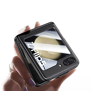 SHIEID Galaxy Z Flip 5 Leather Case with Hinge Protection, Built-in Screen Protector, Shockproof & Drop-Proof, Ultra-Thin ZFlip 5 Case Fresh Style, Compatible with Samsung Galaxy Z Flip 5 Case, Green