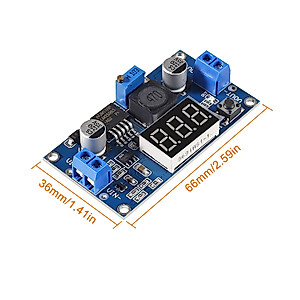 Diitao 10PCS Adjustable Voltage Converter Buck Converters LM2596S DC-DC Reduced Voltage Regulator Power Modules 36V 24V 12V to 5V 2A Voltage Stabilizer with Digital Voltmeter Display