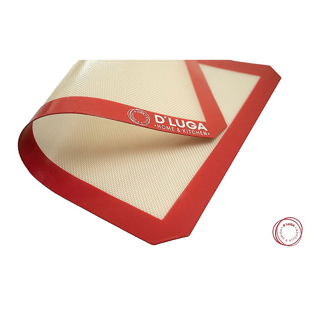 D'Luga 2-pack Non-Stick Silicone Baking Mat, Reusable Heat-Resistant Liner for Baking Pans and Cookies, Easy & Convenient, 16.5"x11.6" size, No oil Greasing Needed, Food-Grade Quality.