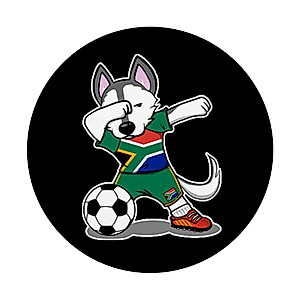 Dabbing Dog South Africa Football South African Flag Soccer PopSockets Grip and Stand for Phones and Tablets