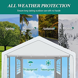 GARTOO 13' x 20' Canopy Party Tent & Carport - Heavy Duty Outdoor Wedding Gazebo with 4 Sand Bags, Event Shelter Canopy for Outdoor Event, Wedding, Birthday Party