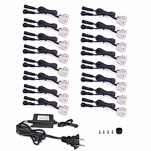 XUNATA Pack of 16 Recessed LED Deck Light Kits, In Ground Outdoor LED Landscape Lighting IP67 Waterproof, 12V Low Voltage for Garden Yard Steps Stair Patio Floor Kitchen Decoration(Natural White)