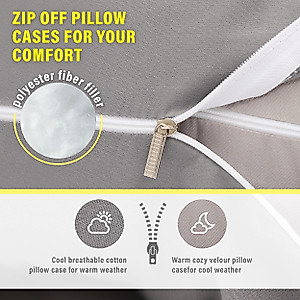 Freedom Goods Pregnancy Pillow (2 Zip Off Pillowcases Warm and Cool),Velvet and Cotton Cover, U Shaped Pregnancy Pillows for Sleeping (55" Lx30 Wx7 H), Maternity Pillow