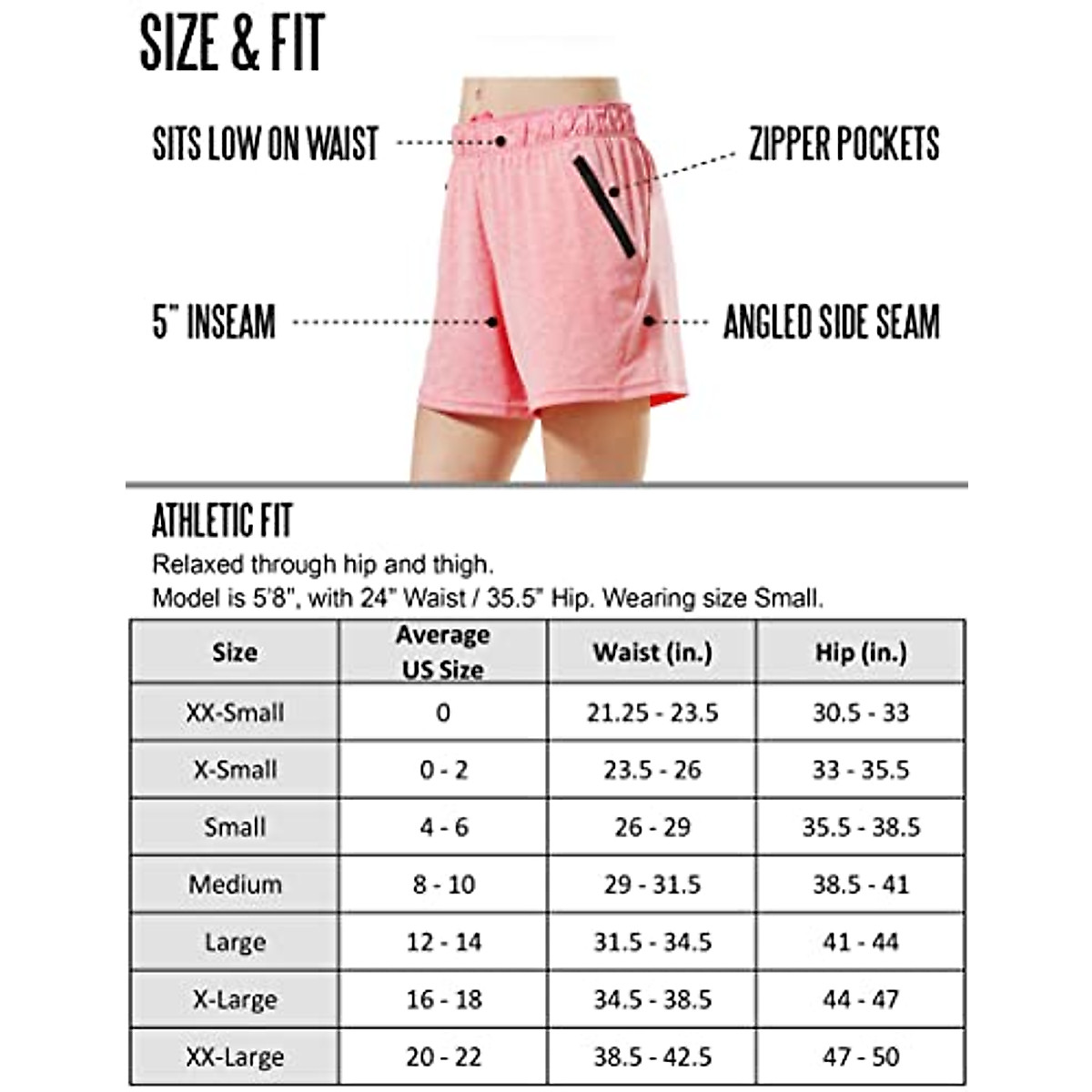 5 Pack: Womens Workout Gym Shorts Casual Lounge Set, Ladies Active Athletic Apparel with Zipper Pockets (Set 1, Large)