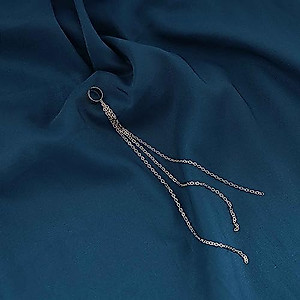 Sttiafay Punk Cuff Chain Dangle Earrings Long Chain Cartilage Earrings Gold Wrap Cuff Chain Earrings Vintage No Piercing Cuff Earrings Jewelry for Women and Girls