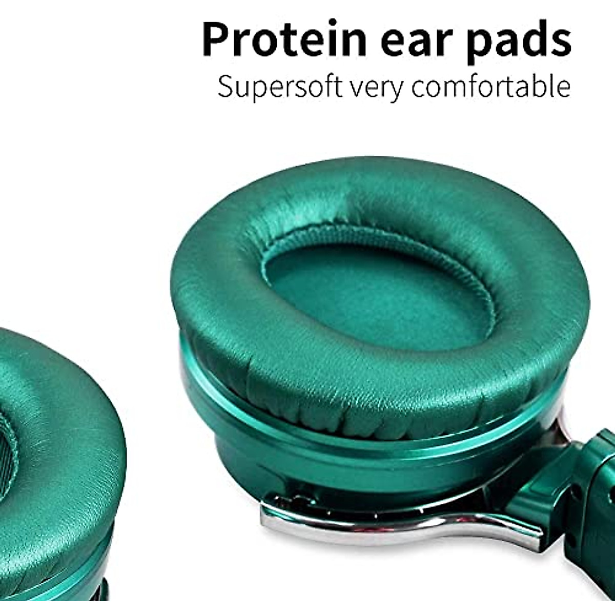 meidongg Active Noise Cancelling Bluetooth Wireless Over Ear Headphones with Mircophone, 30H Playtime,Deep Bass, Comfortable Protein Earpads, for Travel, Home, Office (Dark Green)