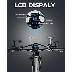 Mukkpet Suburban 750W Electric Bike for Adults 26'' * 4.0 All Terrain Tire Electric Mountain Bikes 48V 15AH BMS Removable Lithium Battery Electric Bicycle Shimano 7-Speed Electric Bike, Standard…