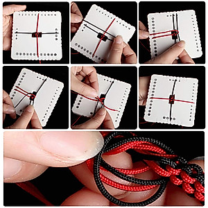BILLIOTEAM 5 Pieces Braiding Disk Round Square Kumihimo Beading Cord Disc Braiding Braided Plate DIY Bracelet Loom Weaving Board (Round/Square Plate, White)