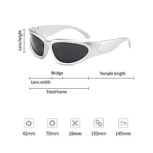 SOAR&EAGLE Y2K 3Pack Polarized sunglasses Men's sunglasses Women's sunglasses Fashion Sport Shades Sun Glasses（Silver frame gray sheet, Silver frame silver sheet, Bright black gray sheet）