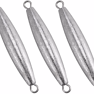 Dr.Fish 5 Pack Trolling Sinker Inline Lead Fishing Weight Vertical Lead Double Ring Fishing Sinker Bottom Fishing Freshwater 2 OZ