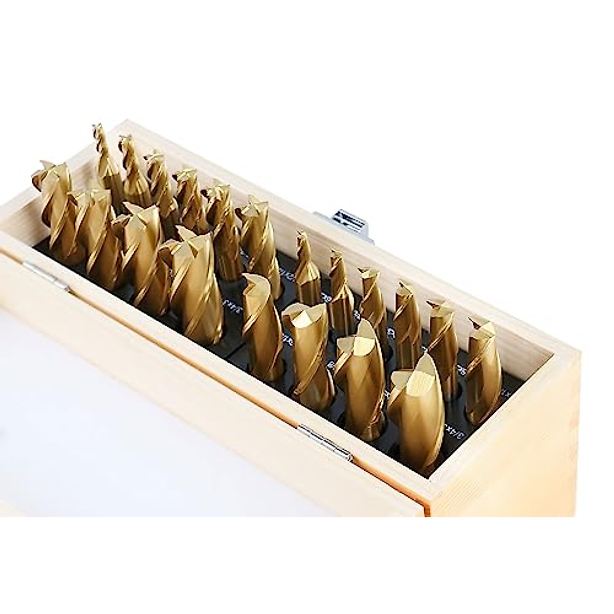 Accusize Industrial Tools 20 Pc Hss Tin Coated End Mill Set, 2 Flute and 4 Flute, Cutting Diameter from 3/16'' up to 3/4'', 1810-0100