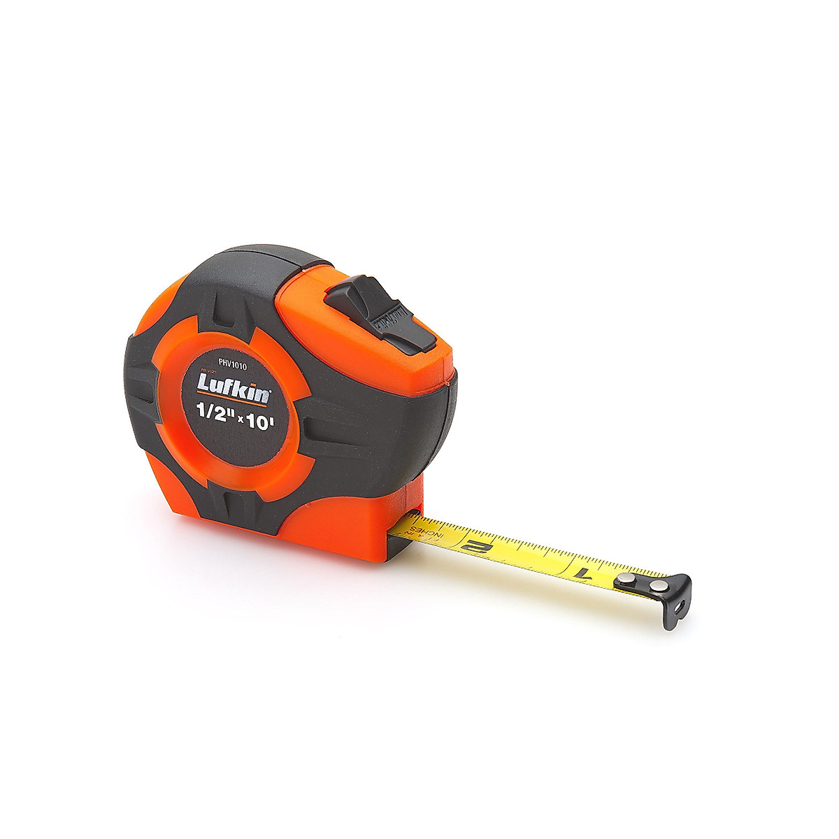 Lufkin 13mm x 3m P1000 Series Hi-Viz Orange Yellow Clad A9 Blade Power Return Tape Measure - PHV1023CMN , Black