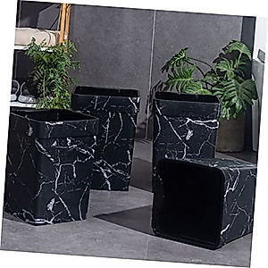 Zerodeko Rubbish Square Trash Plastic Bedroom L Household Container Liter Small Open Kitchen Bin Waste Top High Vintage Room Rectangular Home Pattern Black Paper for Basket Class