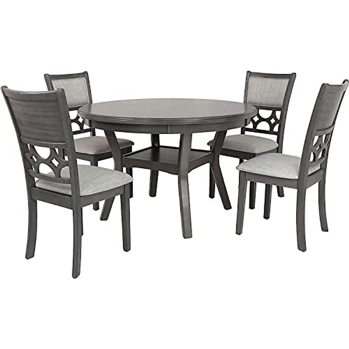 New Classic Furniture Mitchell 5-Piece Dining Set with 1 Table and 4 Chairs, Gray