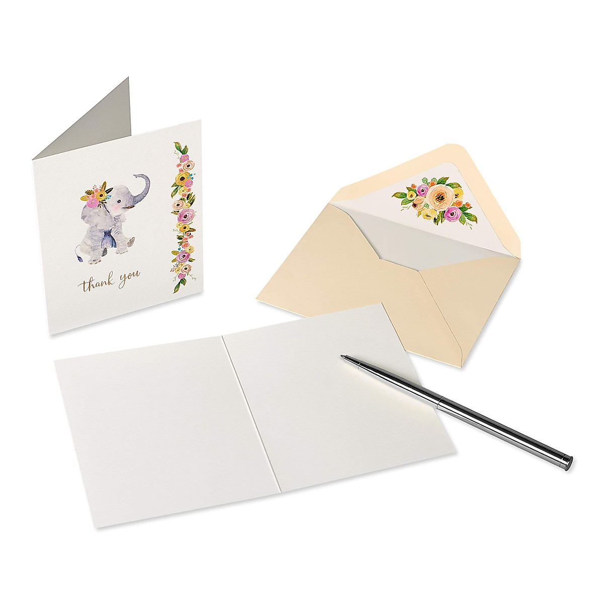 Papyrus Baby Thank You Cards with Envelopes, Elephant & Giraffe (20-Count)