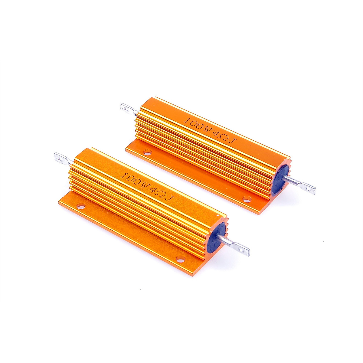LM YN 100 Watt 4 Ohm 5% Wirewound Resistor Electronic Aluminium Shell Resistors Gold (Pack of 2)