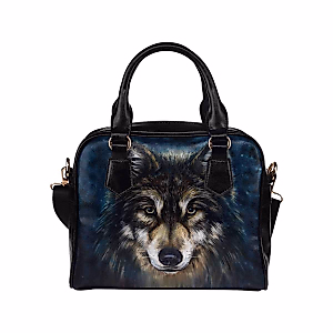 InterestPrint Wolf Head Crossbody Purse Bags for Women Shoulder Bag