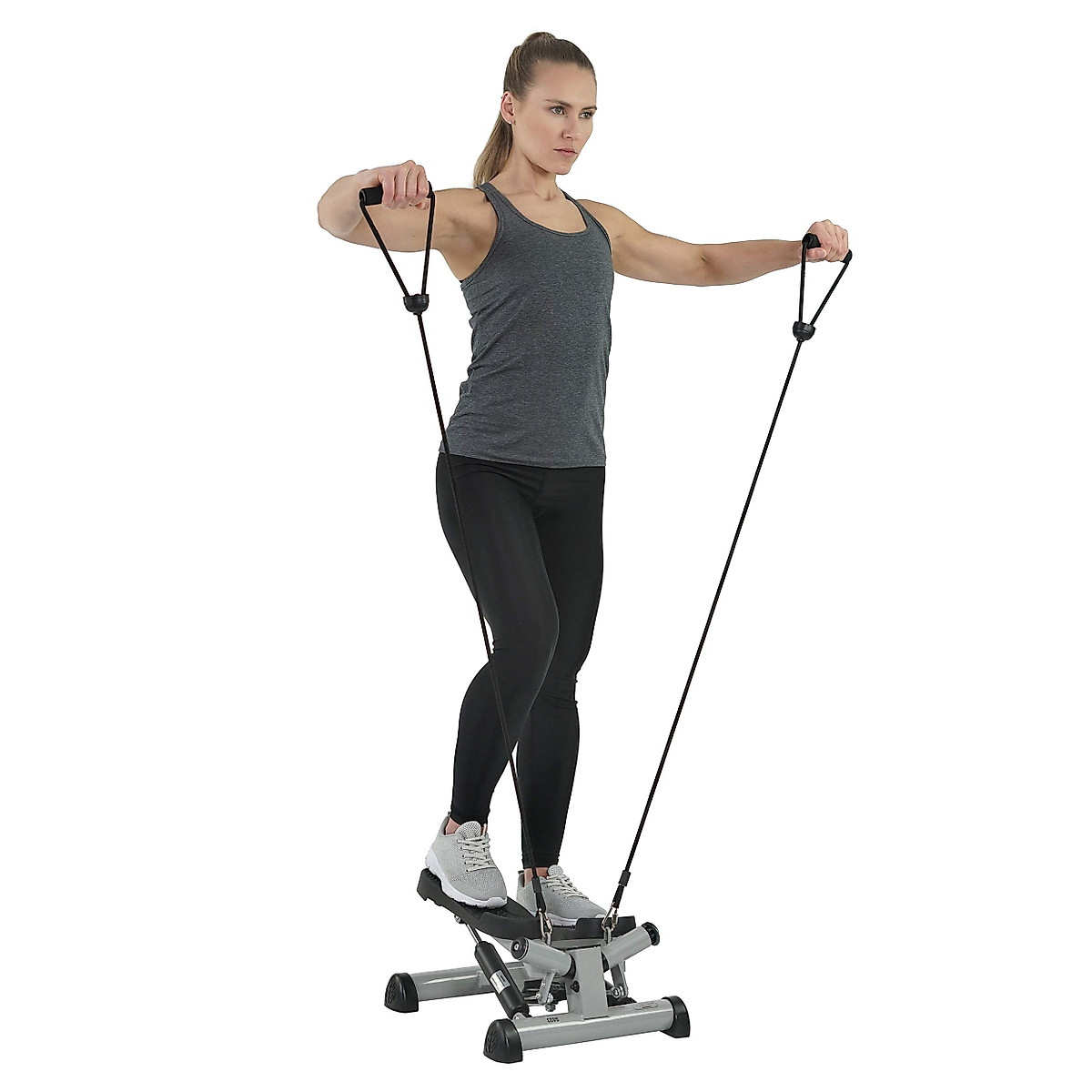 Efitment Mini Stepper Steppers for Exercise at Home Stair Step Cardio Thigh Master Workout Equipment Fitness Pedal Exerciser Non-slip Pedals with Resistance Bands LCD Digital Monitor Climber - S023