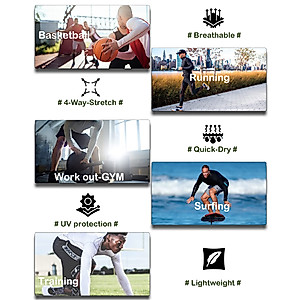 4 Pack Men's Compression Shirts Long Sleeve UPF SPF Rash Guard Workout Base Layer Undershirt Gear M