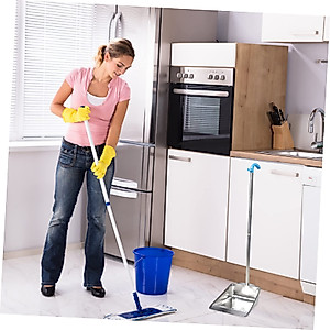 HOMOCONO Stainless Steel Trash Shovel Garbage Shovel Sidewalk Scoop Broom and Tools Stand up Dustpan Industrial Dustpan Floor Dustpan Home Pans Household Cleaning Supplies Silver Plastic