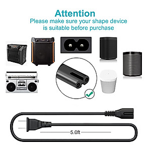 2-Pack 10Ft AC Power Cord Plug for TCL Roku Smart TV 24" 32" 40" 42" 43" 48" 50" 55" 60" 65" 75" 85" TV, Sony SRS XP500 XP700 XB72, GTK-XB60 XB90 XB5 XB7, MHC V13 V71 Speaker Replacement Charger Cable