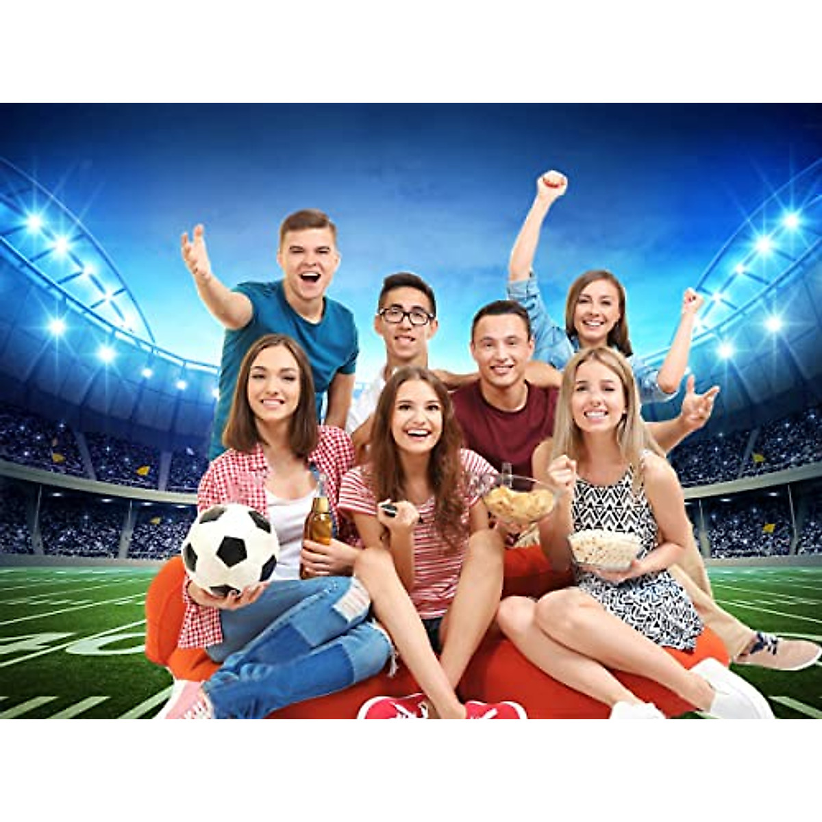Super Bowl Sport Theme Party Decorations Football Backdrop Background for Tailgate Sports Birthday Party Cake Table Photo Booth Decoration (7x5ft)