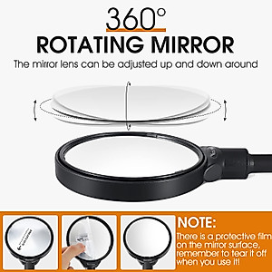 West Biking Bike Mirror Handlebar Mount, Adjustable Rotatable Bicycle Rear View Mirror, Wide Angle Acrylic Convex Safety Mirror for Mountain Road Bike (Black- 2 PCS Converx Mirror)