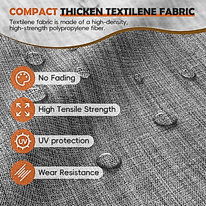 UDPATIO Patio Dining Chairs Set of 6, High Back Wide Seat Outdoor Furniture Chairs with All Weather Breathable Textilene, for Lawn Garden Backyard Deck, Grey White