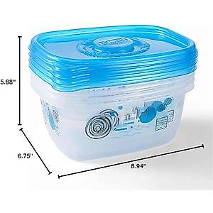 Glad Gladware Series Durable Plastic Food Storage Containers with Lids, 4 Count - 4 Pack - Ideal for Meals, Snacks, and Desserts - Microwave Safe Plastic Food Containers