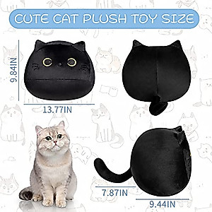 Black Cat Plush Black Cat Pillow, Halloween Pillow Cat Plush Anime Plush Halloween Home Decoration (Black)
