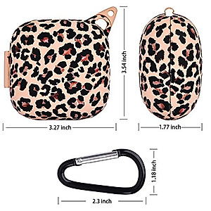 AIRSPO Silicone Case Cover for Powerbeats Pro Anti-Lost & Shockproof Easy Carrying Protective Case with Keychain (Leopard Print)