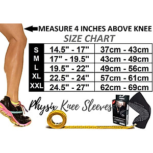 PHYSIX GEAR Knee Support Brace - Premium Recovery & Compression Sleeve for Meniscus Tear, ACL, MCL Running & Arthritis - Best Neoprene Stabilizer Wrap for Crossfit, Squats & Workouts (Single Grey S)