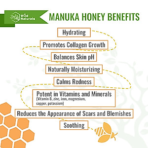 Wild Naturals Manuka Honey Shampoo for Eczema & Psoriasis – Hydrating Sulfate-Free Shampoo with Aloe Vera & Coconut Oil – Moisturizing Shampoo for Dry, Itchy Scalp