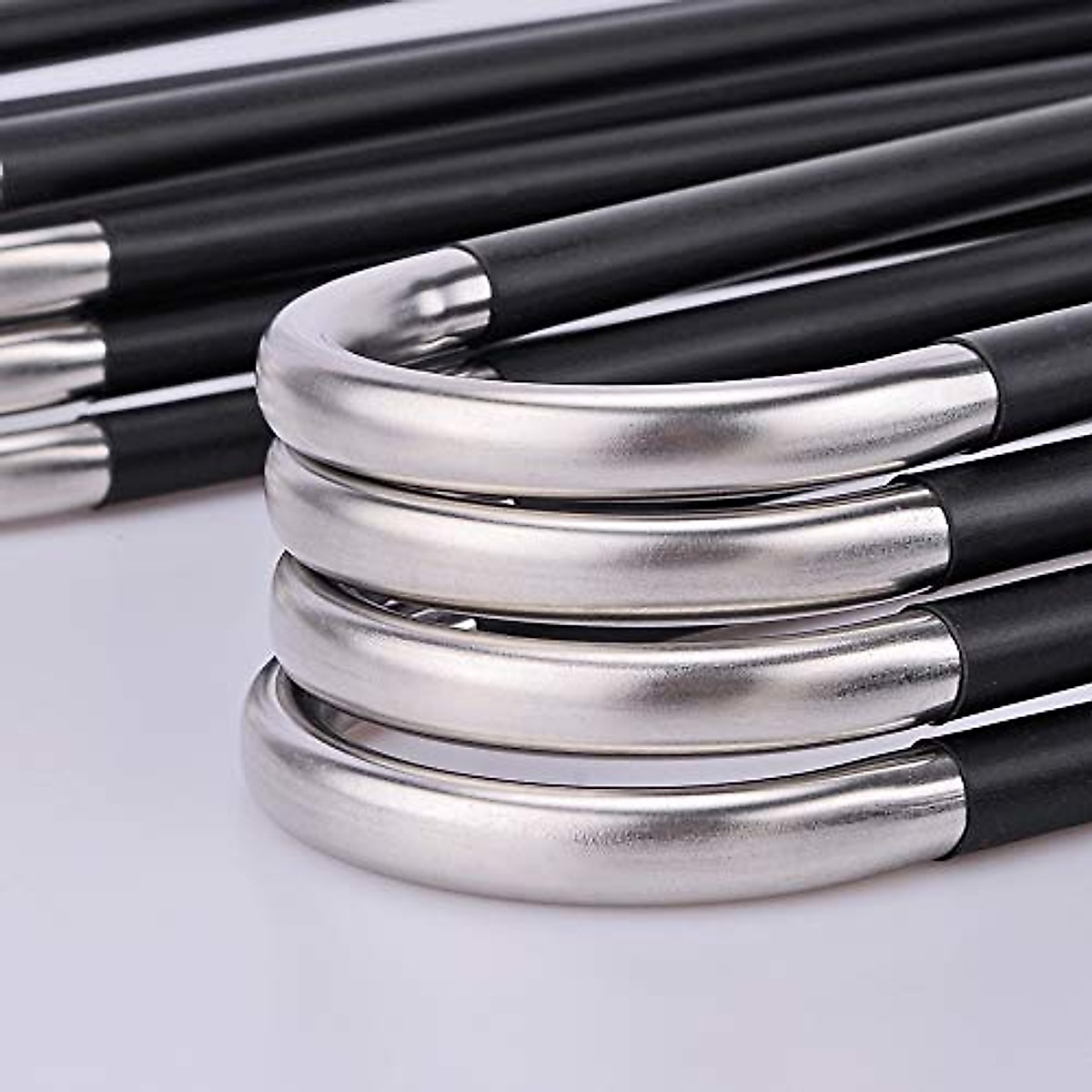 8pcs Pants Hangers S-Type Jeans Trousers Hangers Stainless Steel Clothes Hangers Closet Space Saving for Pants Jeans Scarf Organizer (Black with 10 Clips)