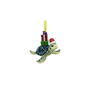 Blue Sea Turtle Beach Ocean Coastal Resin Christmas Tree Hanging Ornament Decoration Decor