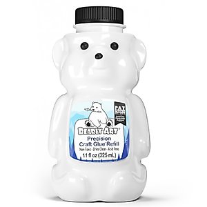 Bearly Art Precision Craft Glue 11fl oz Refill - Archival Acid Free - Dries Clear - Wrinkle Resistant - Flexible and Crack Resistant - Strong Hold Designed Tough - Made in USA